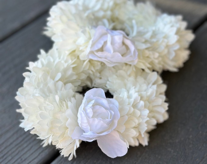 White Flower Gajra,hand Gajra,reusable Gajra,nikkah Flower Jewellery ...