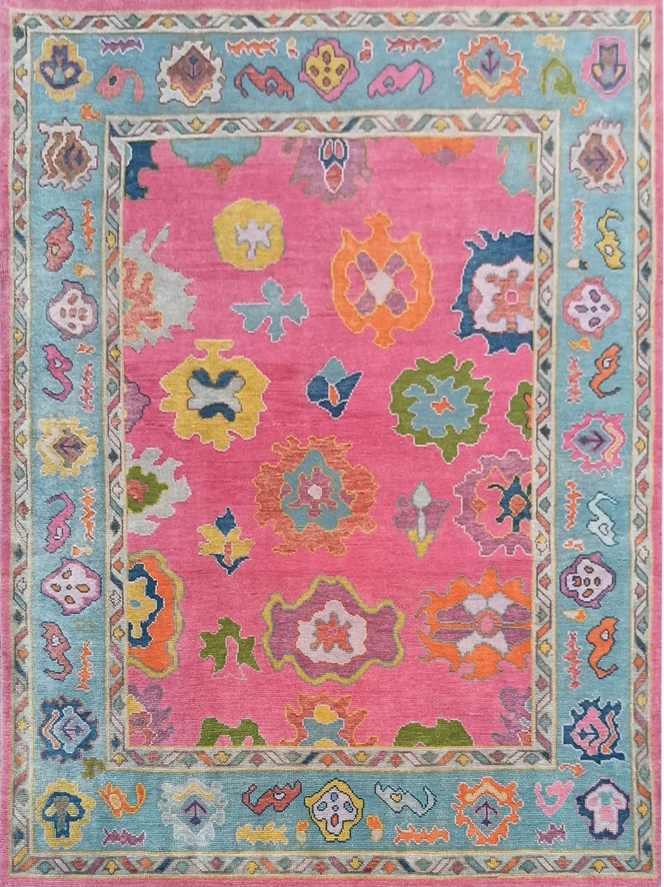 8x10 Rug Hand Knotted Rug Sky Blue Camel Hand Spun Wool Handmade ...