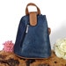 Mini Navy Blue & Brown Backpack | Cute Chic Small Backpack | Travel Bag ...
