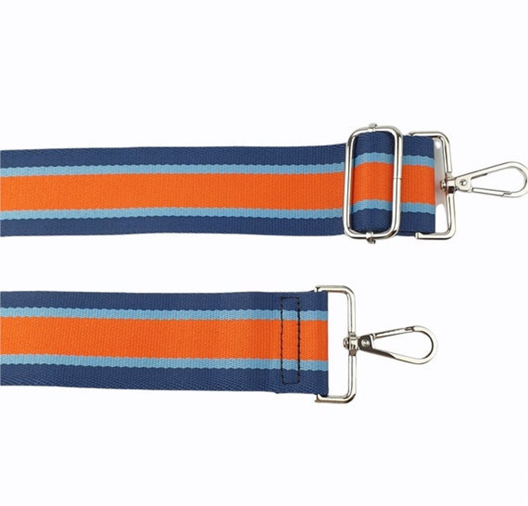 Blue & Orange Striped Detachable Bag Strap | Handbag Straps ...