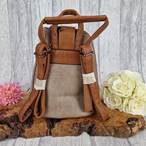 Mini Beige & Brown Rucksack Backpack | Cute Chic Small Backpack ...