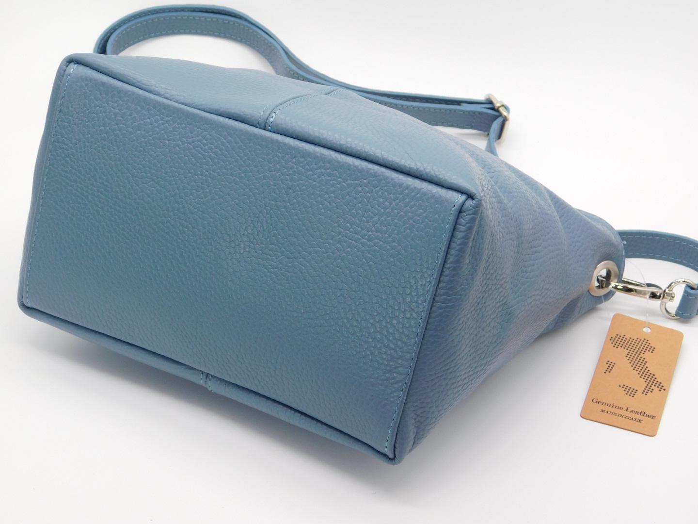 Dusty Blue Italian Leather Shoulder Bag: Handmade Crossbody Handbag - Etsy