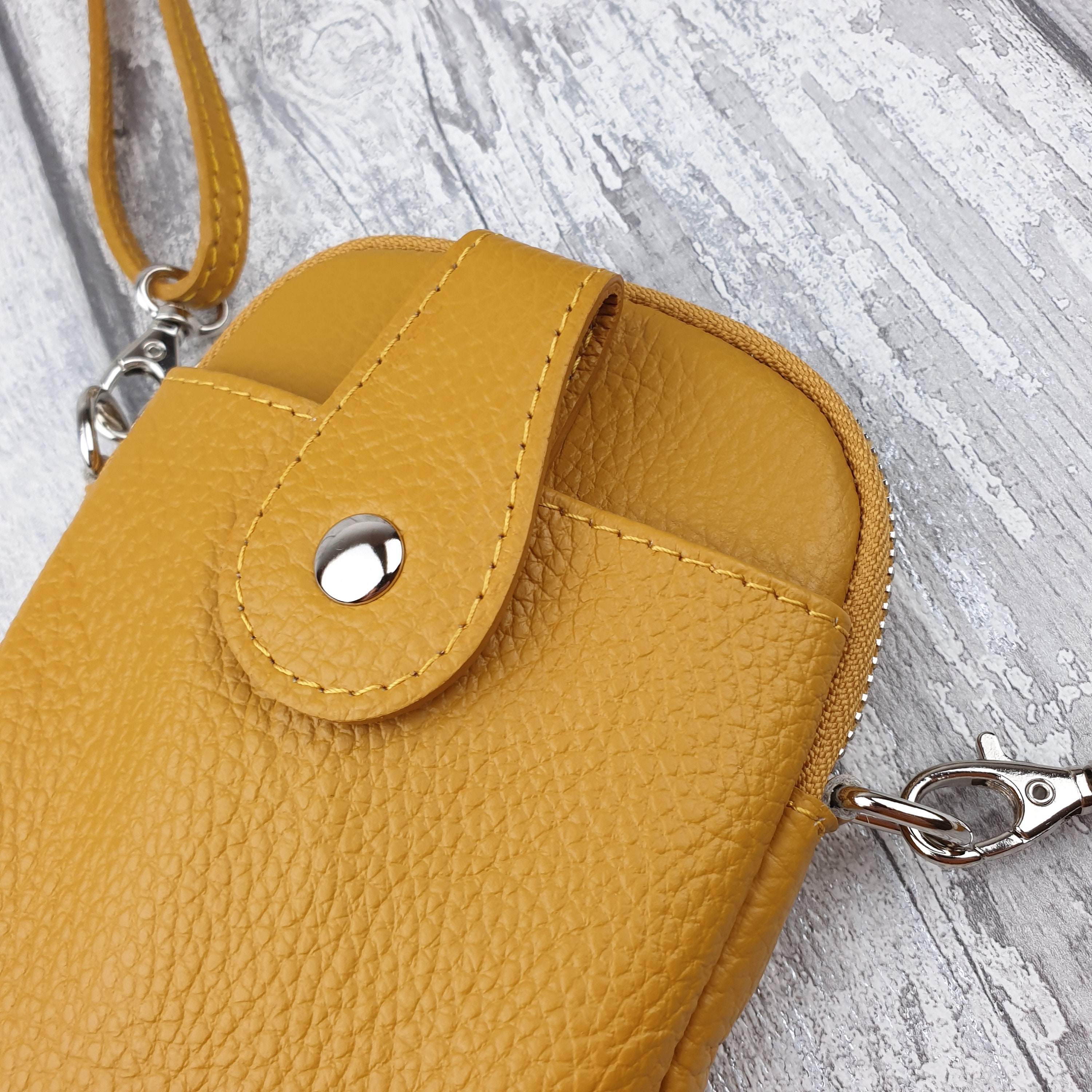 Mustard Yellow Crossbody Leather Phone Bag Phone Pouch - Etsy UK