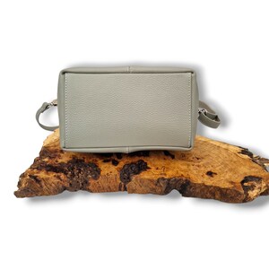 Light Grey Leather Shoulder Bag | Genuine Leather Handbag | Genuine ...