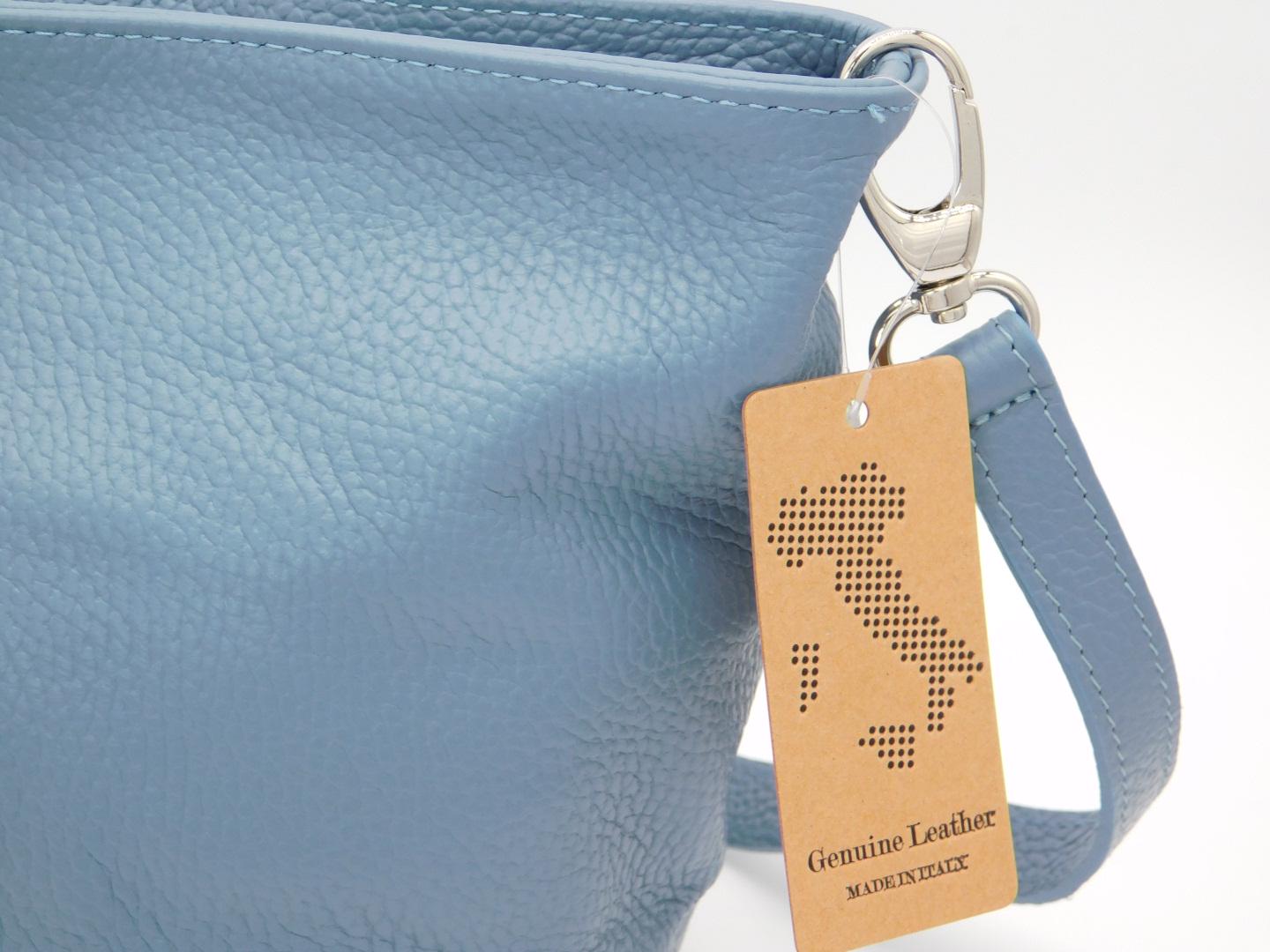 Dusty Blue Italian Leather Shoulder Bag: Handmade Crossbody Handbag - Etsy