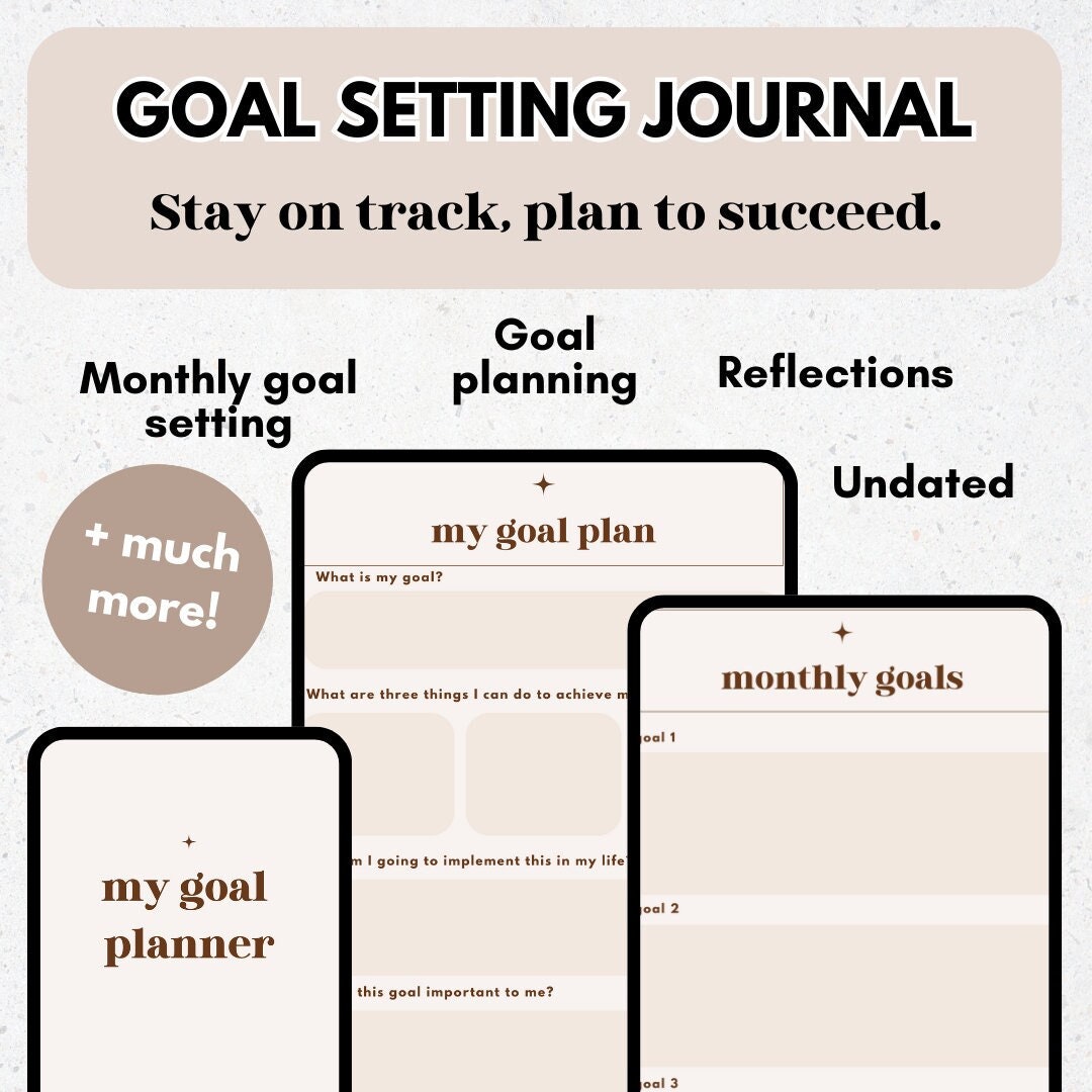 Goal Setting Journal, Goodnotes Undated Digital Goal Setting Planner ...