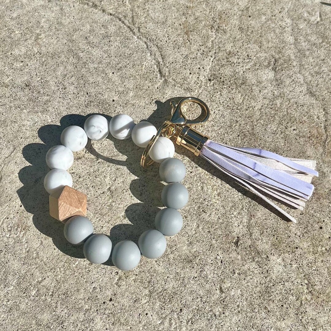 Beaded Tassel Wristlet Keychain, Minimal and Simple Style Keychain ...