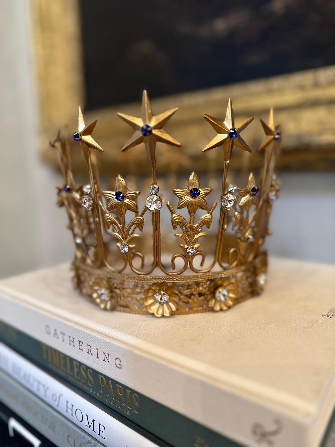 Large Brass Antique Replica Crown - Etsy