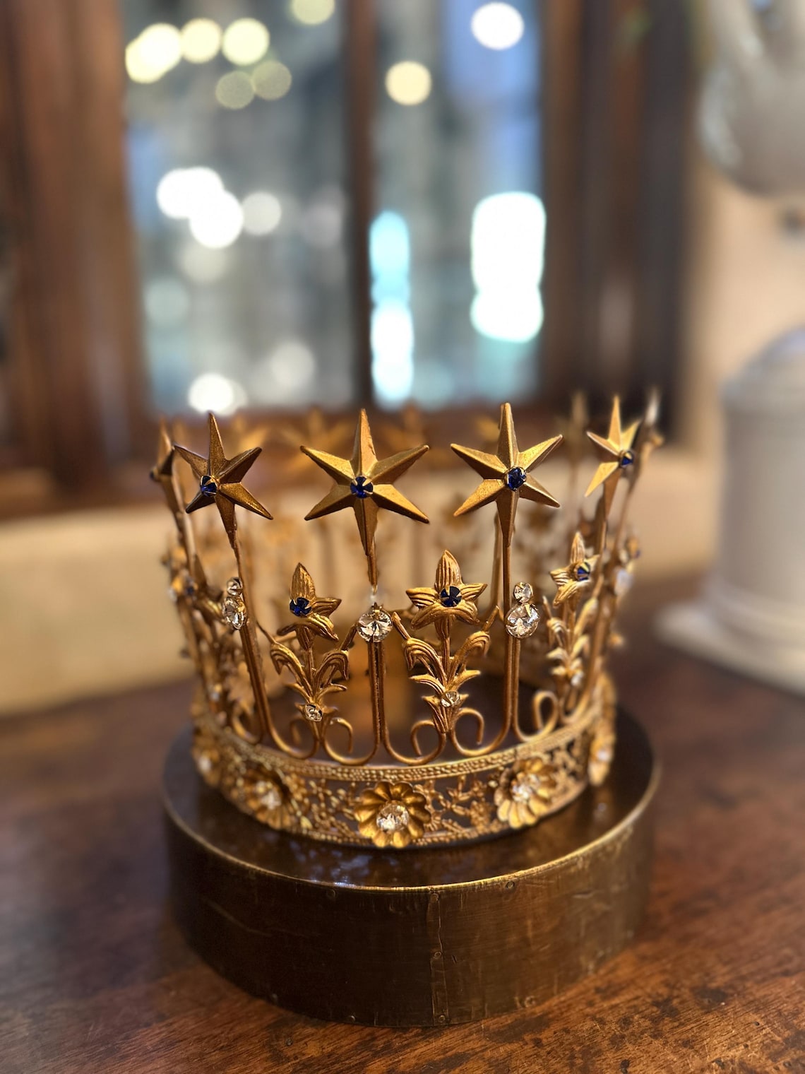 Large Brass Antique Replica Crown - Etsy