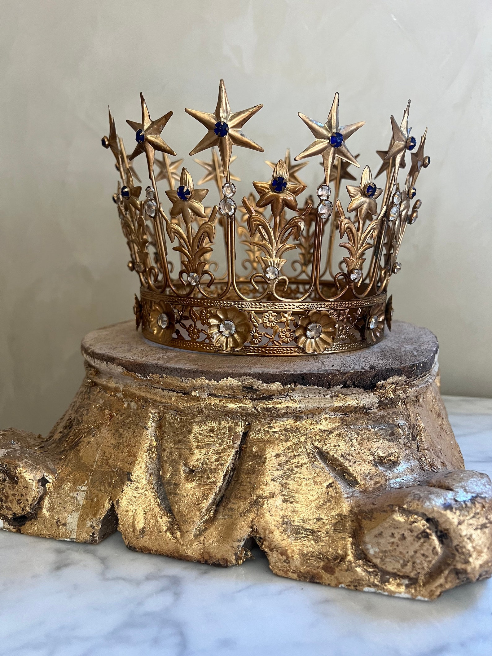 Large Antique Reproduction Crown - Etsy