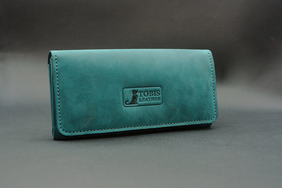 Soft Turquoise Women Wallet, Classic Design Long Zipper Wallet, Crazy ...