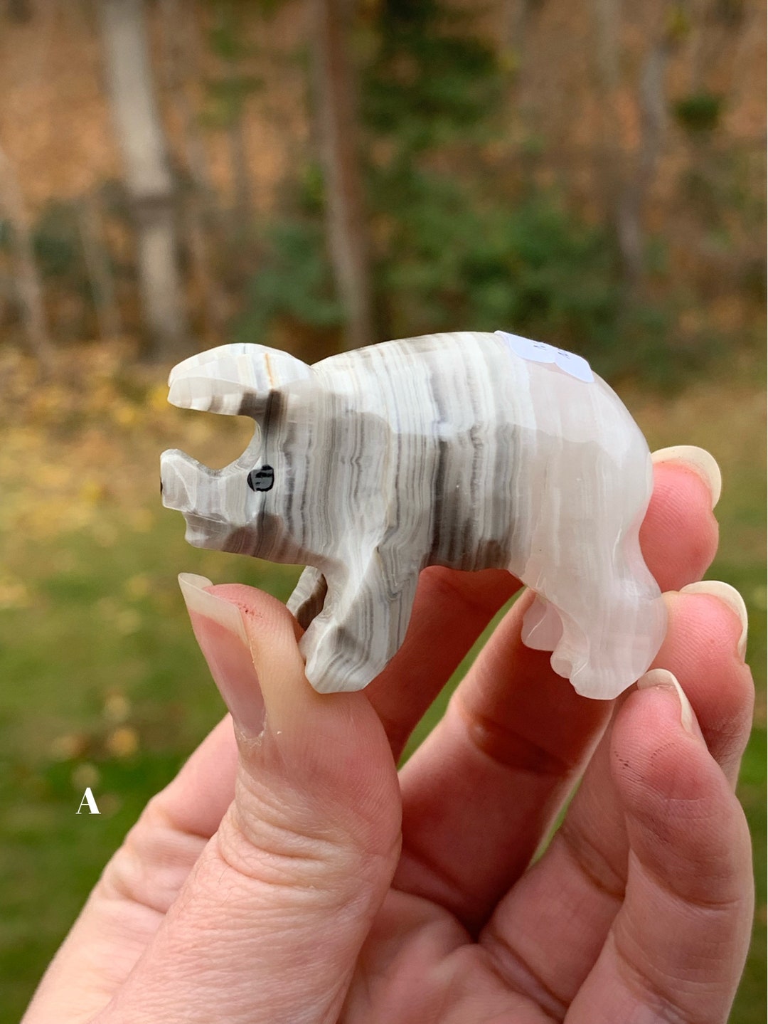 Banded Onyx Pig Carving: Mexican Calcite Stone Animal - Etsy