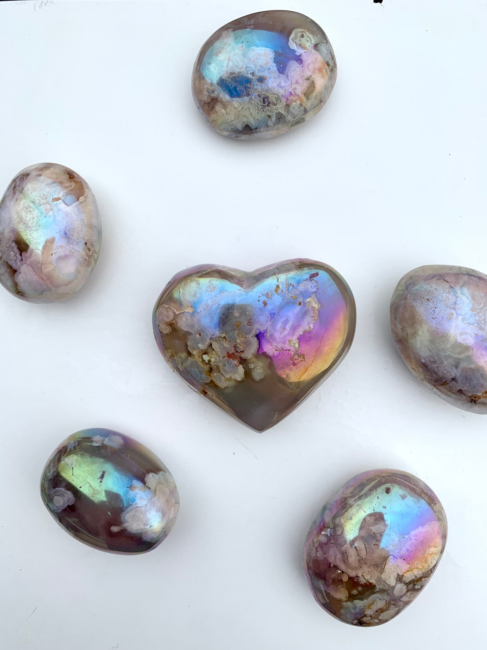 Angel Aura Flower Agate Hearts Flower Agate Aura Hearts - Etsy