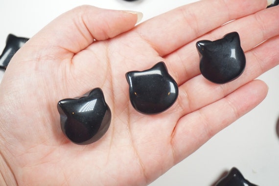 Cat Face Crystal Rose Quartz Cat Shape Crystal green | Etsy