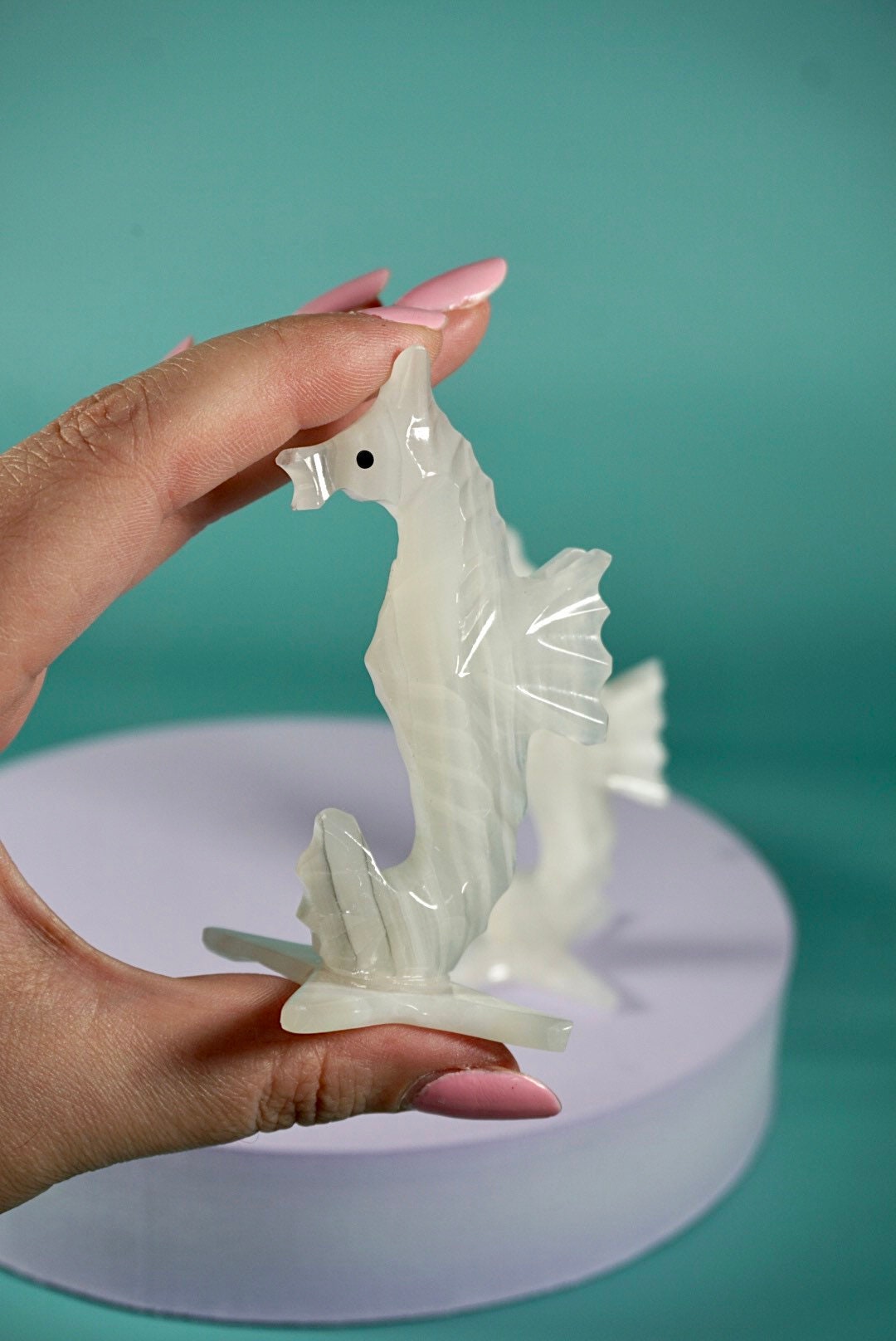 Hand Carved Mexican Onyx Seahorse: Banded Calcite Carving - Etsy