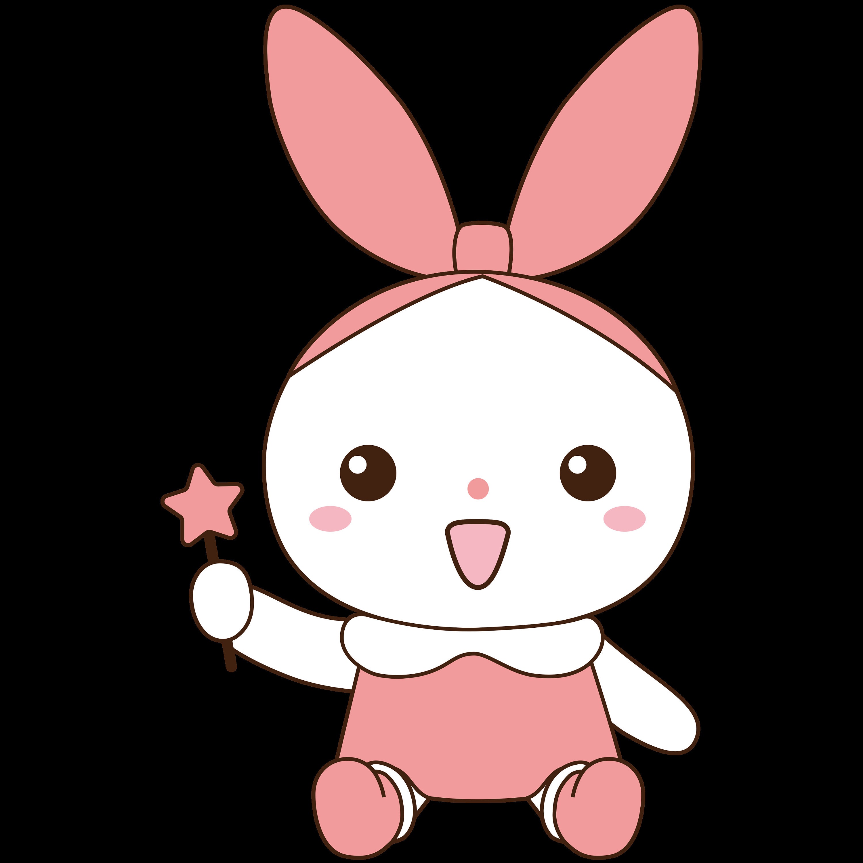 Pink Rabbit Character Image, Graphic Design, Vector, Digital Clipart ...