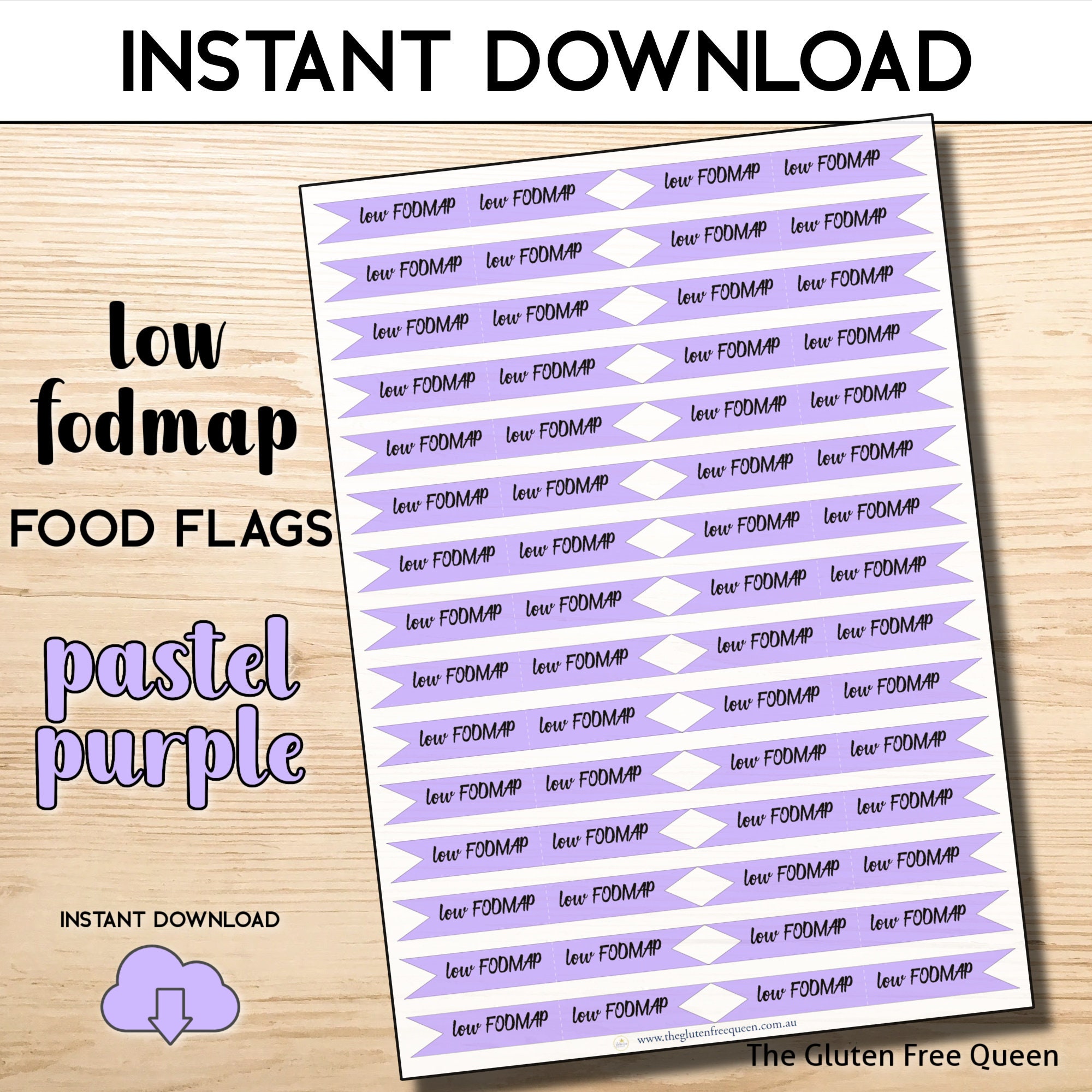 PRINTABLE Low FODMAP Flags, Low FODMAP Sign, Allergy Pick, Alert Flag ...