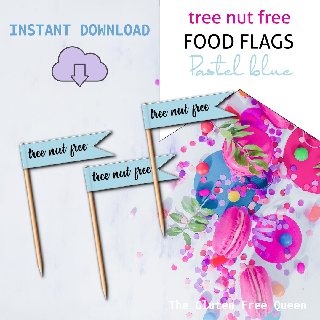 PRINTABLE Tree Nut Free Flags, Tree Nut Free Food Sign, Tree Nut ...