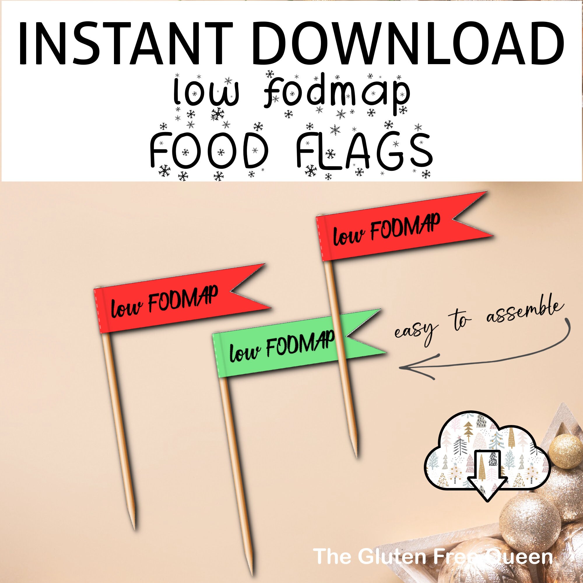 PRINTABLE Low FODMAP Flags, Low FODMAP Sign, Allergy Pick, Alert Flag ...