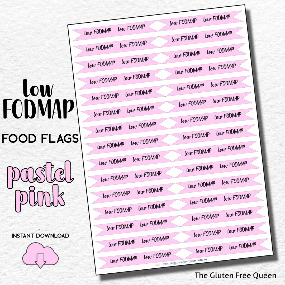 PRINTABLE Low FODMAP Flags, Low FODMAP Sign, Allergy Pick, Alert Flag ...