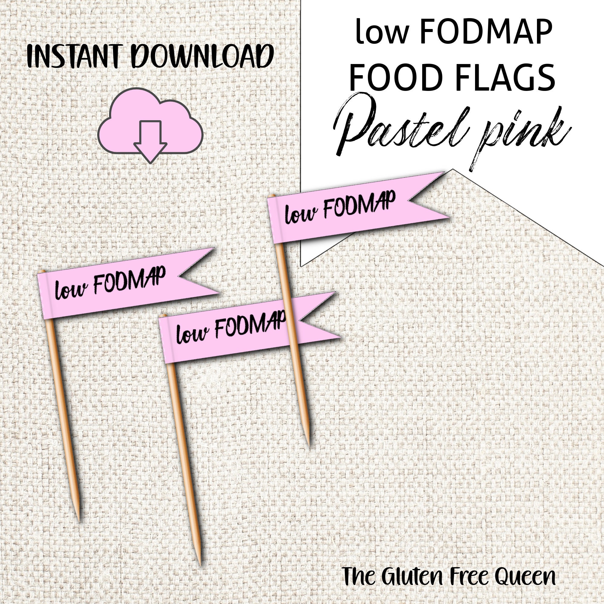 PRINTABLE Low FODMAP Flags, Low FODMAP Sign, Allergy Pick, Alert Flag ...