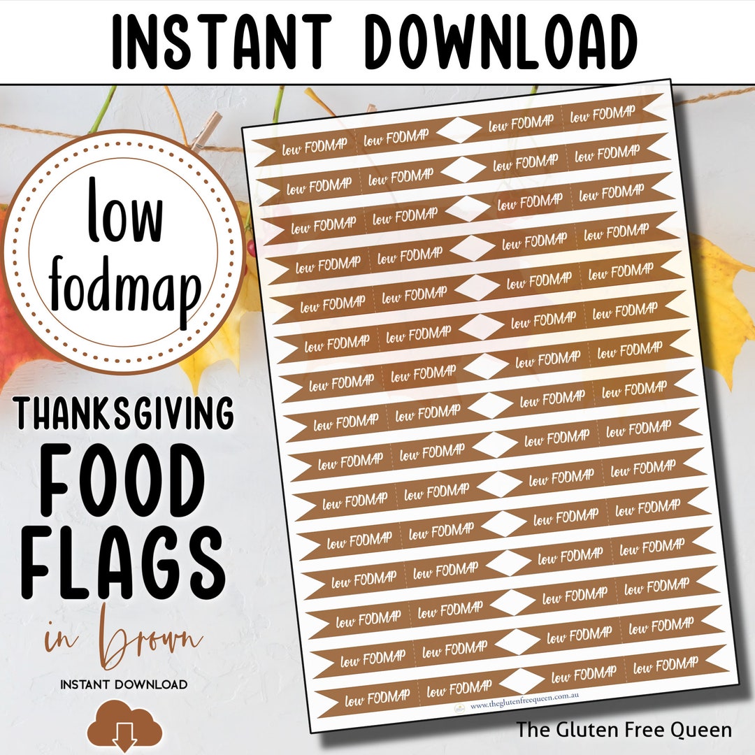 PRINTABLE Thanksgiving Low Fodmap Toothpick Food Flags, Low Fodmap Food ...