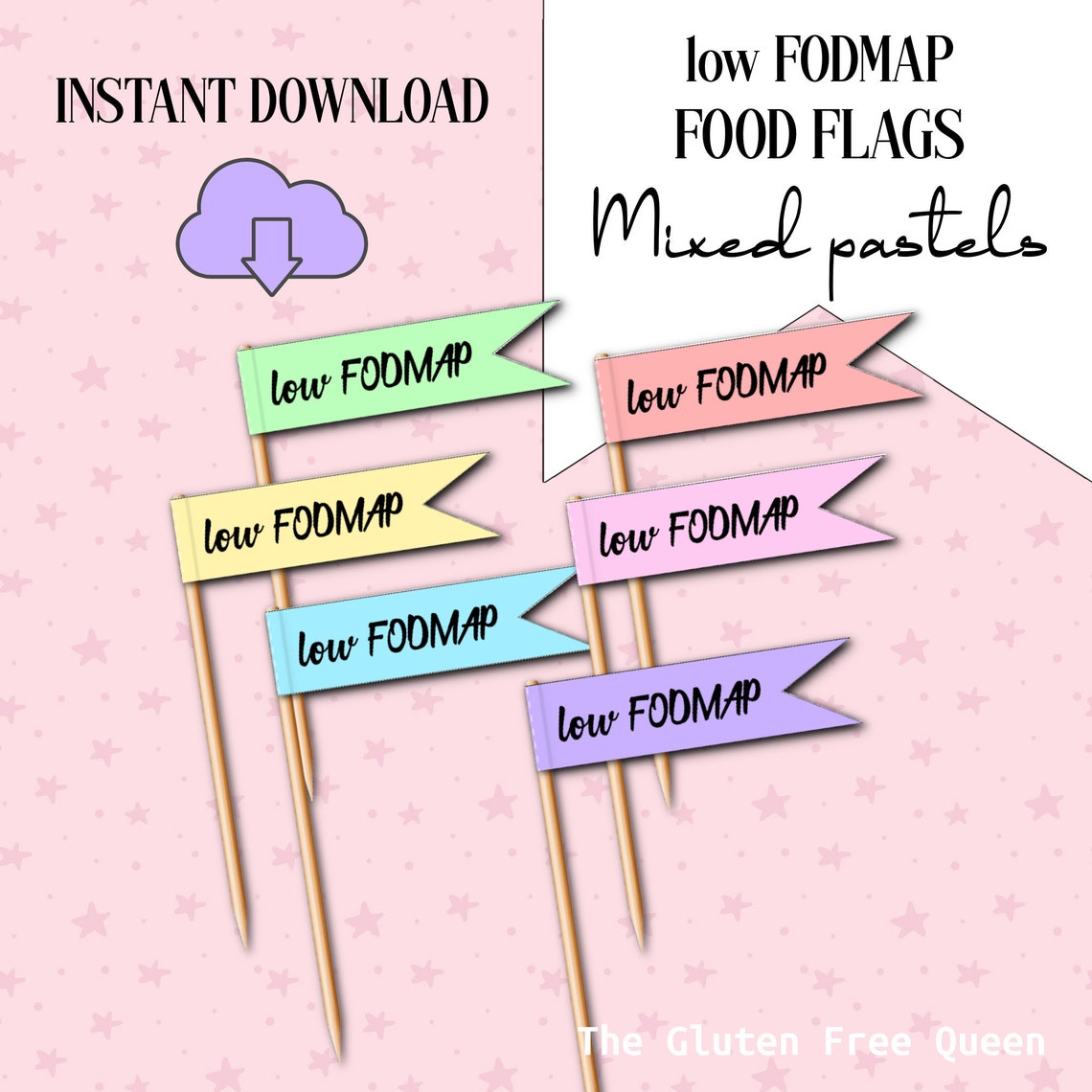 PRINTABLE Low FODMAP Flags, Low FODMAP Sign, Allergy Pick, Alert Flag ...
