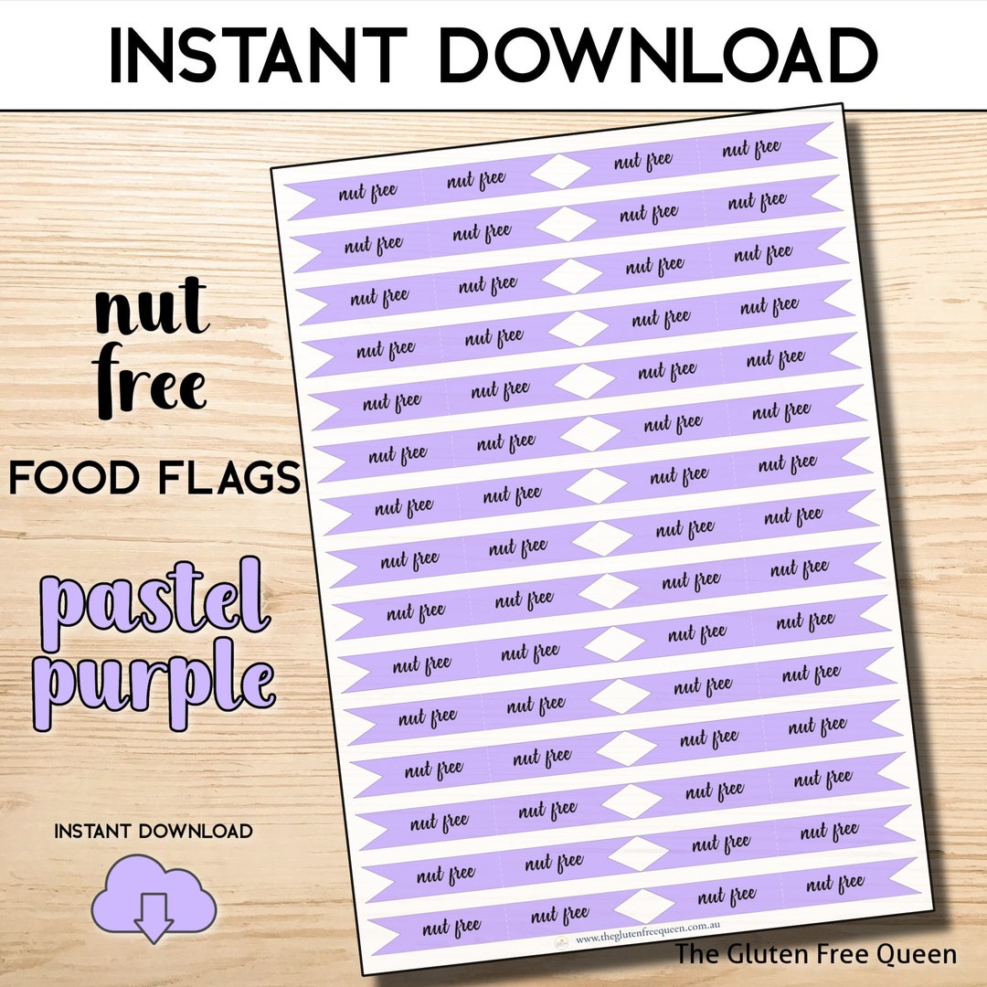 PRINTABLE Nut Free Flag, Nut Free Sign, Nut Allergy Alert Flag, Nut ...