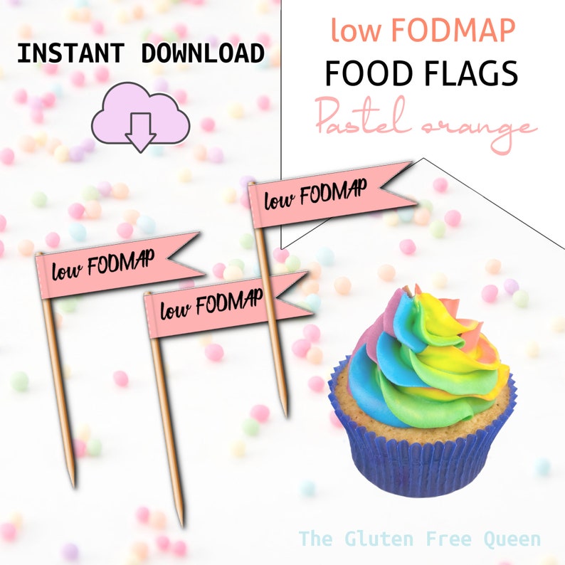 PRINTABLE Low FODMAP Flags, Low FODMAP Sign, Allergy Pick, Alert Flag ...