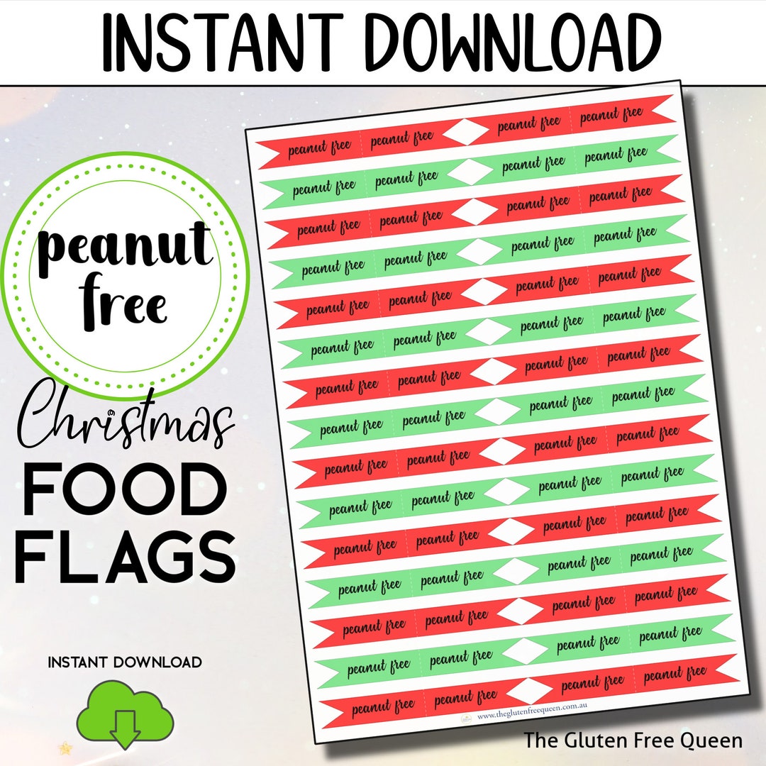 PRINTABLE Peanut Free Flags, Peanut Free Sign, Peanut Allergy Pick ...
