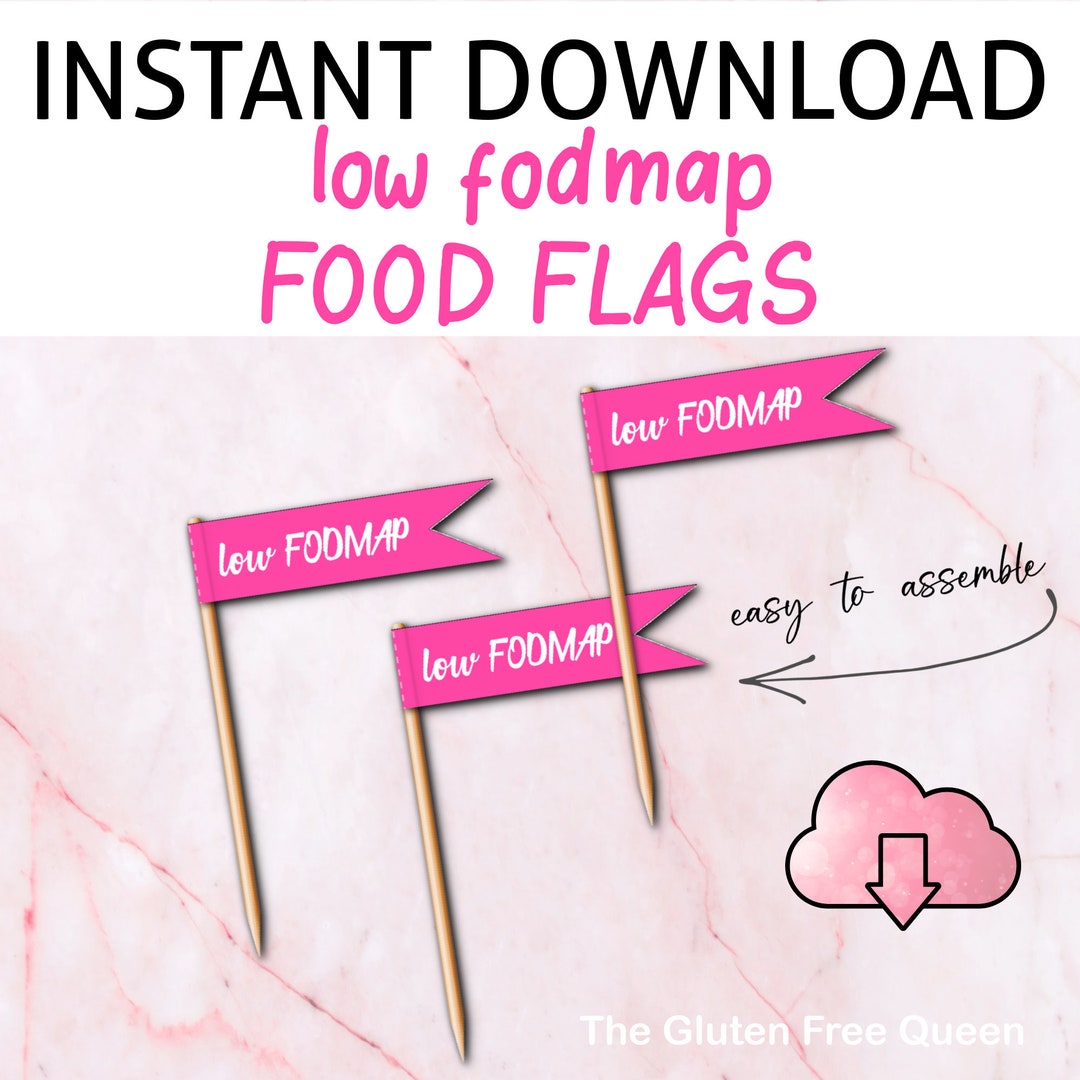 PRINTABLE Low FODMAP Flags, Low FODMAP Sign, Allergy Pick, Alert Flag ...