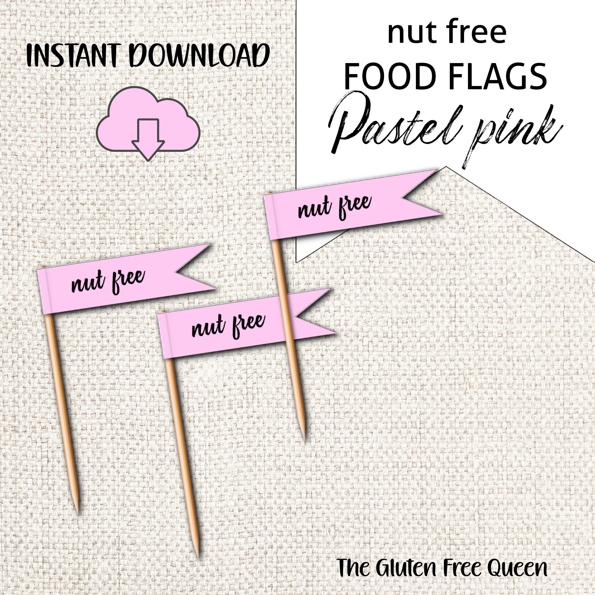 PRINTABLE Nut Free Flag, Nut Free Sign, Nut Allergy Alert Flag, Nut ...