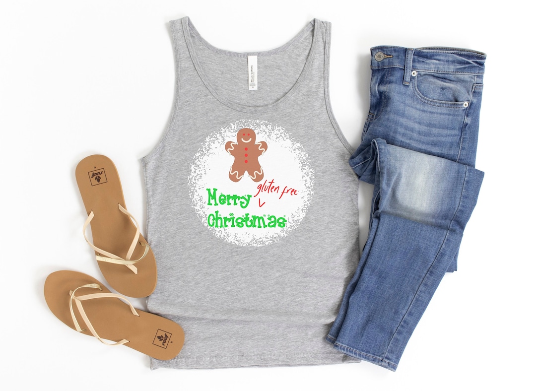 Gluten Free Christmas Tank, Gingerbread Boy Shirt, Gluten Free Tank ...