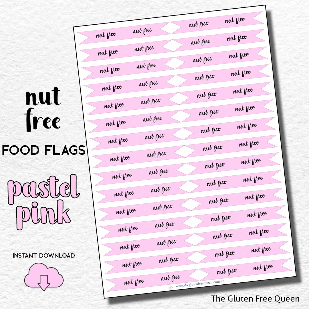 PRINTABLE Nut Free Flag, Nut Free Sign, Nut Allergy Alert Flag, Nut ...