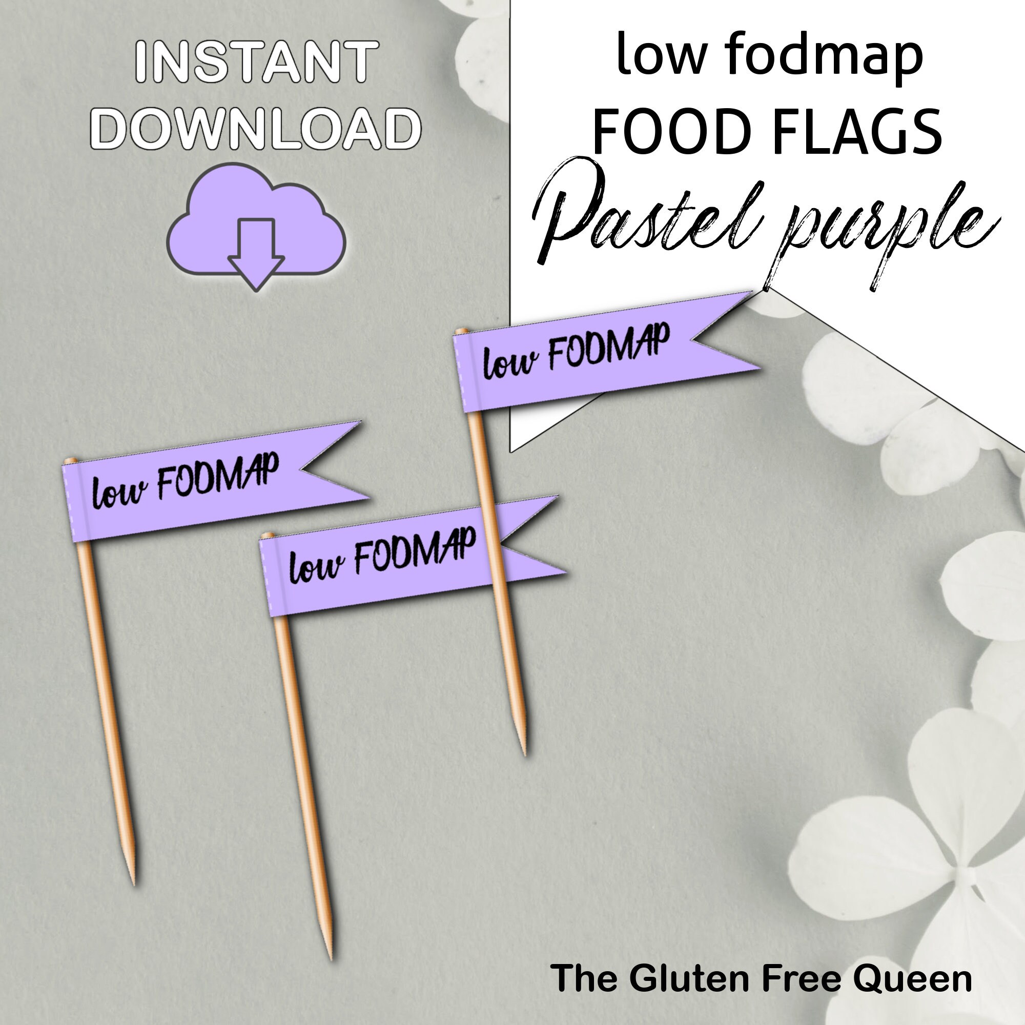 PRINTABLE Low FODMAP Flags, Low FODMAP Sign, Allergy Pick, Alert Flag ...