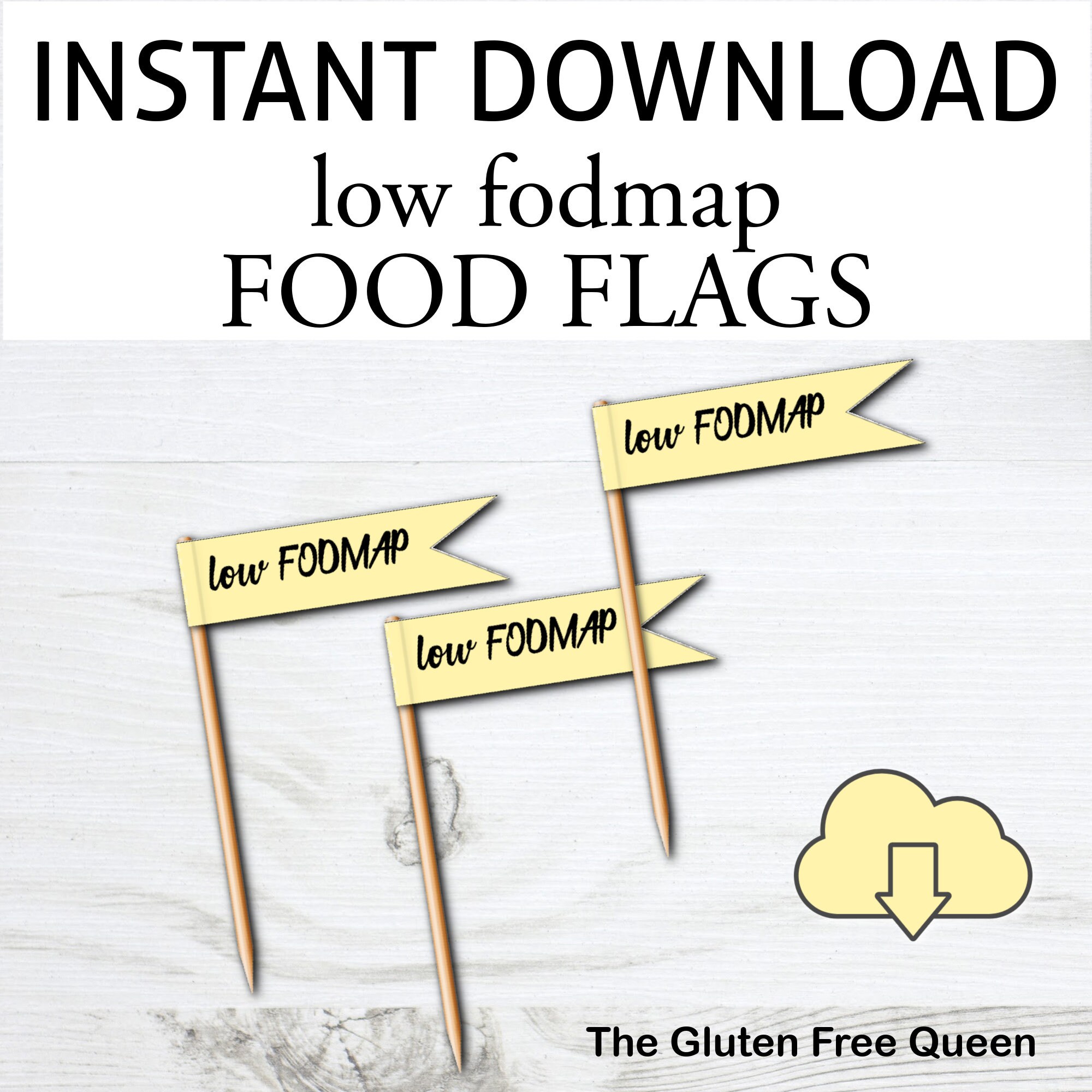 PRINTABLE Low FODMAP Flags, Low FODMAP Sign, Allergy Pick, Alert Flag ...
