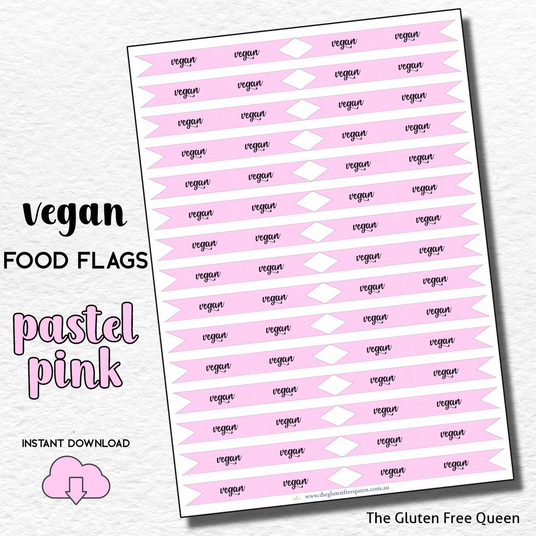 PRINTABLE Vegan Food Flag, Vegan Pick, Vegan Catering, Vegan Toothpick ...