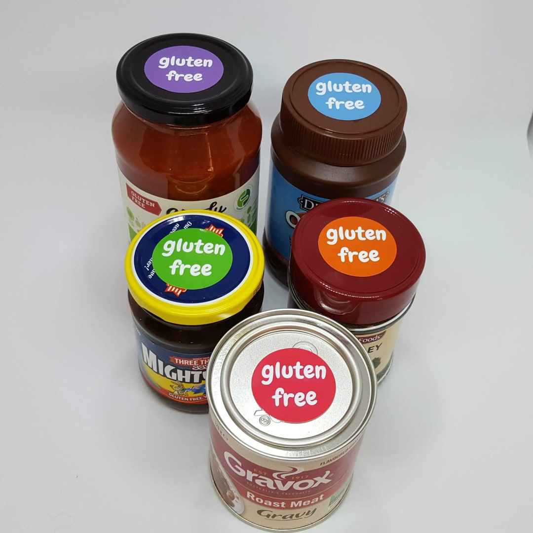 Round Gluten Free Stickers, Allergy Sticker, Coeliac Pantry, Kitchen ...