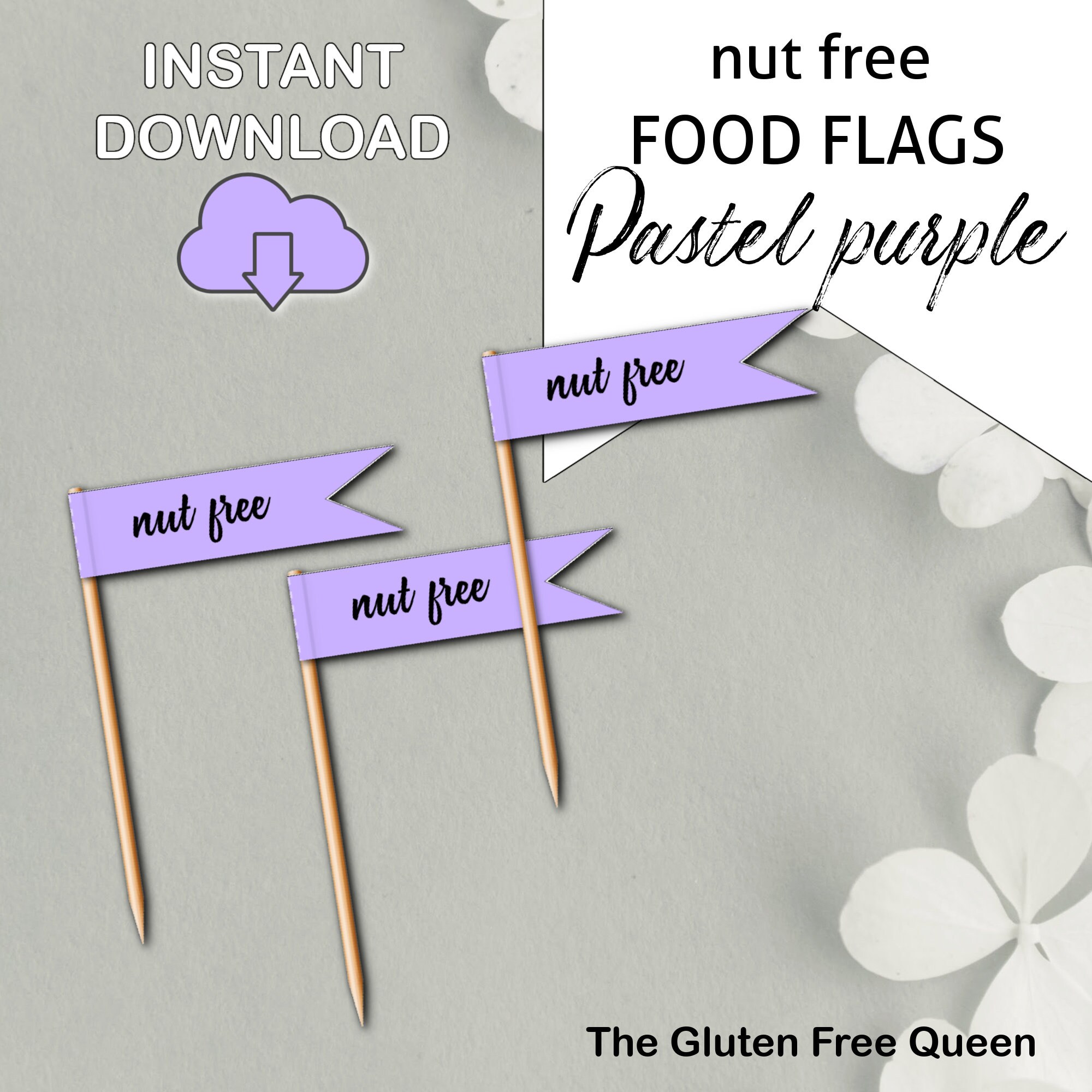 PRINTABLE Nut Free Flag, Nut Free Sign, Nut Allergy Alert Flag, Nut ...