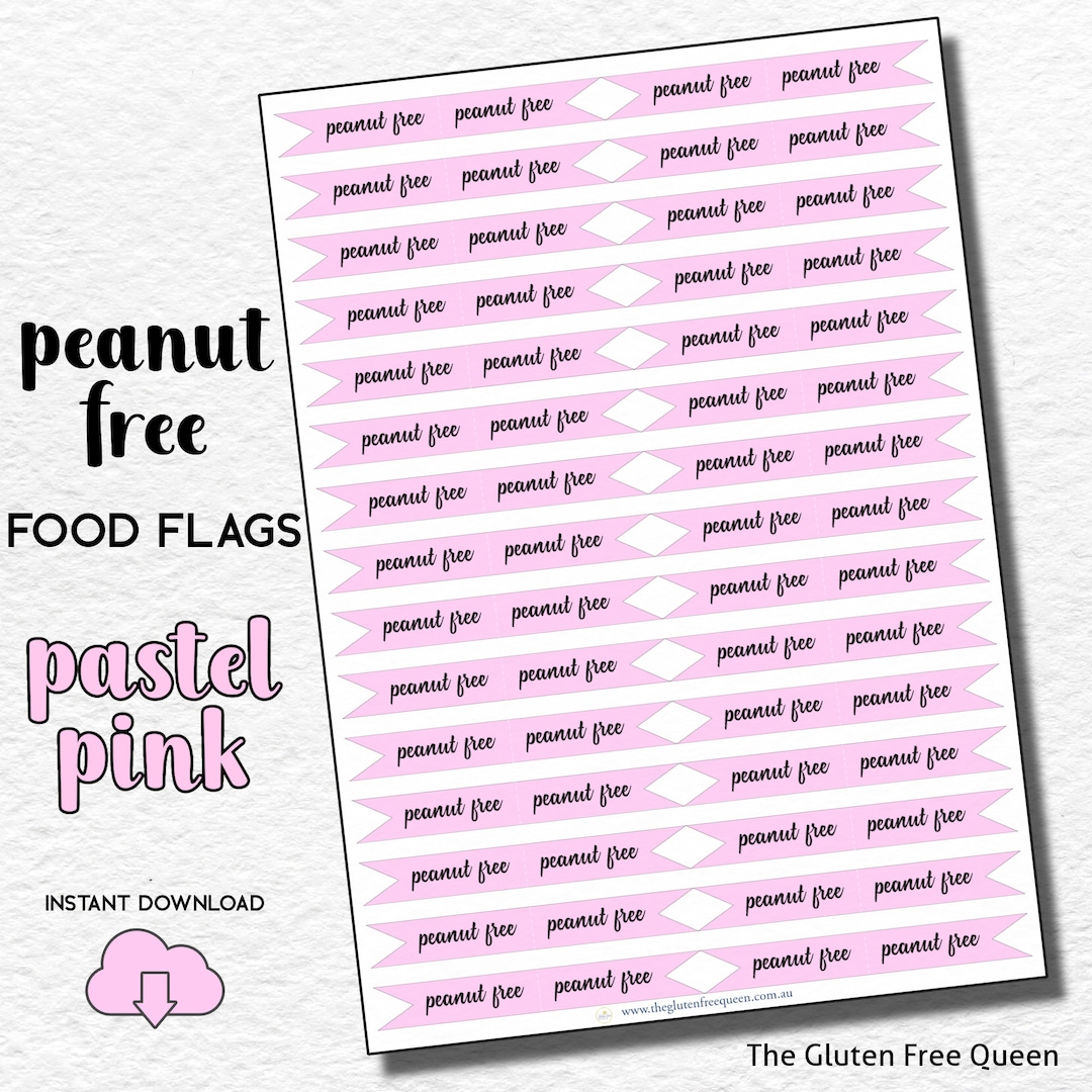 PRINTABLE Peanut Free Flags, Peanut Free Sign, Peanut Allergy Pick ...