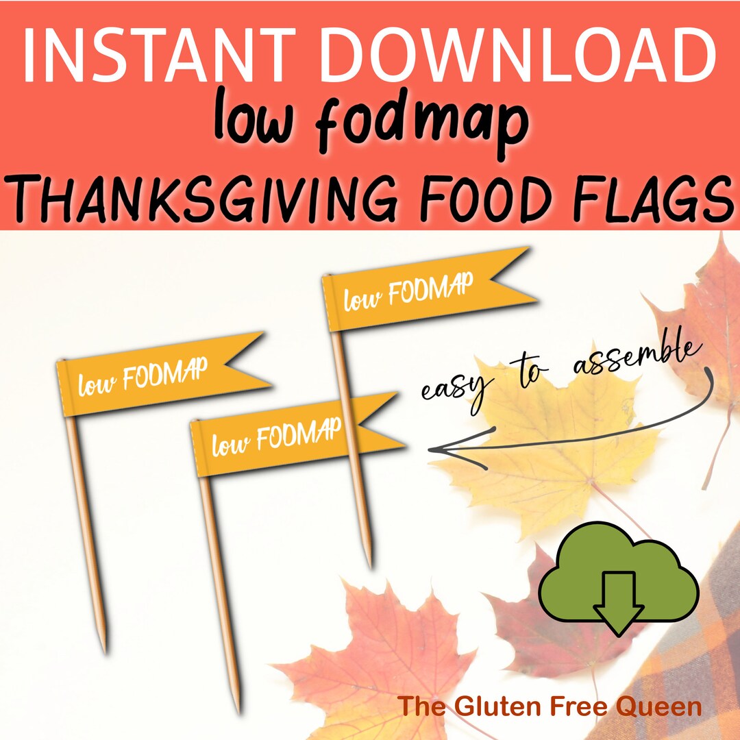 PRINTABLE Thanksgiving Low Fodmap Toothpick Food Flags, Low Fodmap Food ...