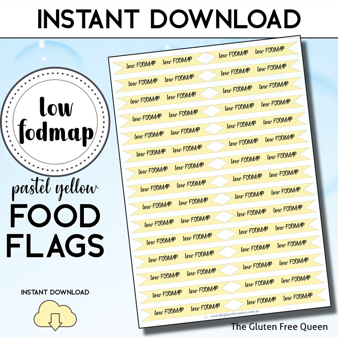 PRINTABLE Low FODMAP Flags, Low FODMAP Sign, Allergy Pick, Alert Flag ...
