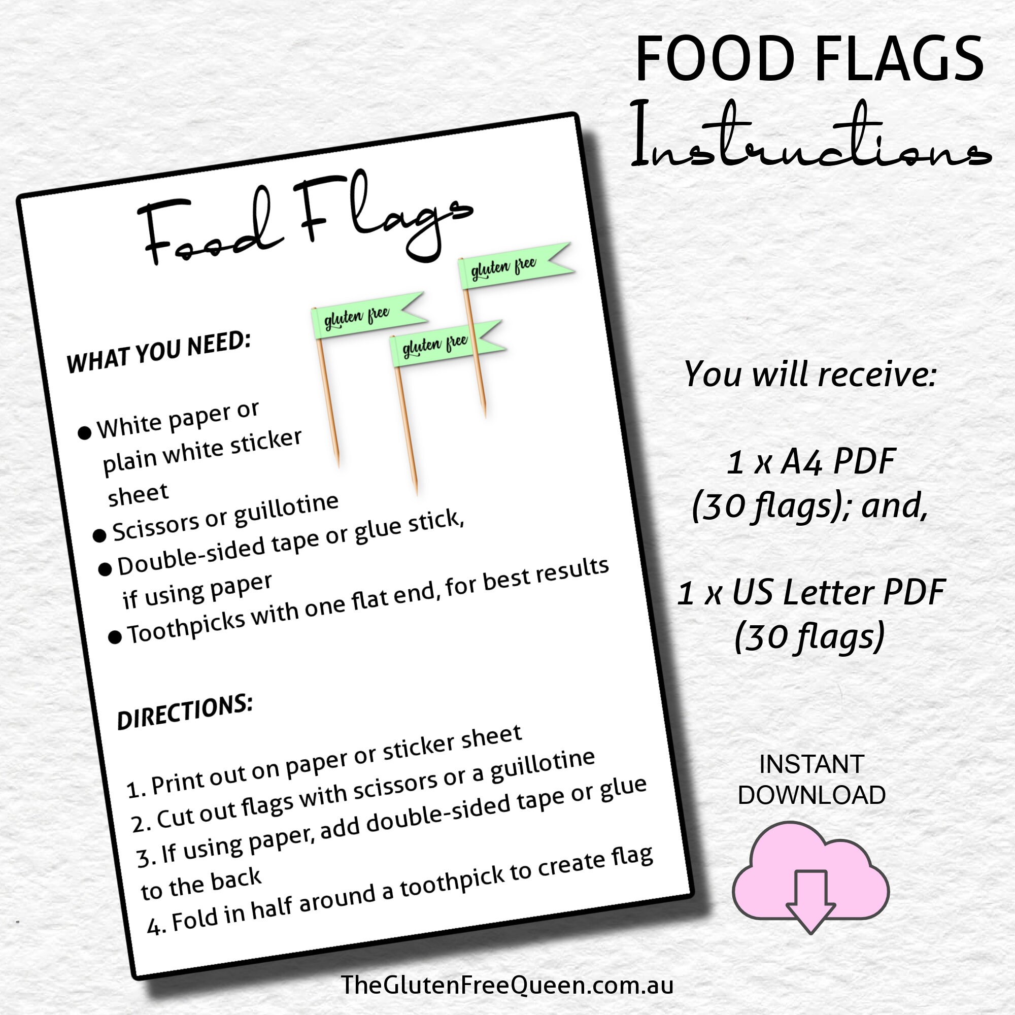 PRINTABLE Onion Free Flags, Onion Free Sign, Onion Allergy Pick, Onion ...