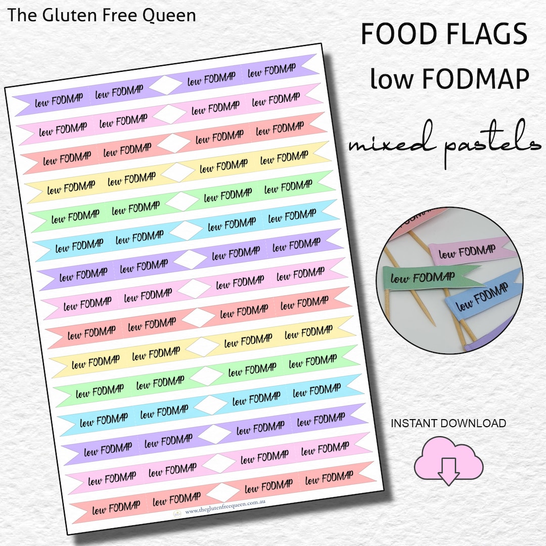 PRINTABLE Low FODMAP Flags, Low FODMAP Sign, Allergy Pick, Alert Flag ...