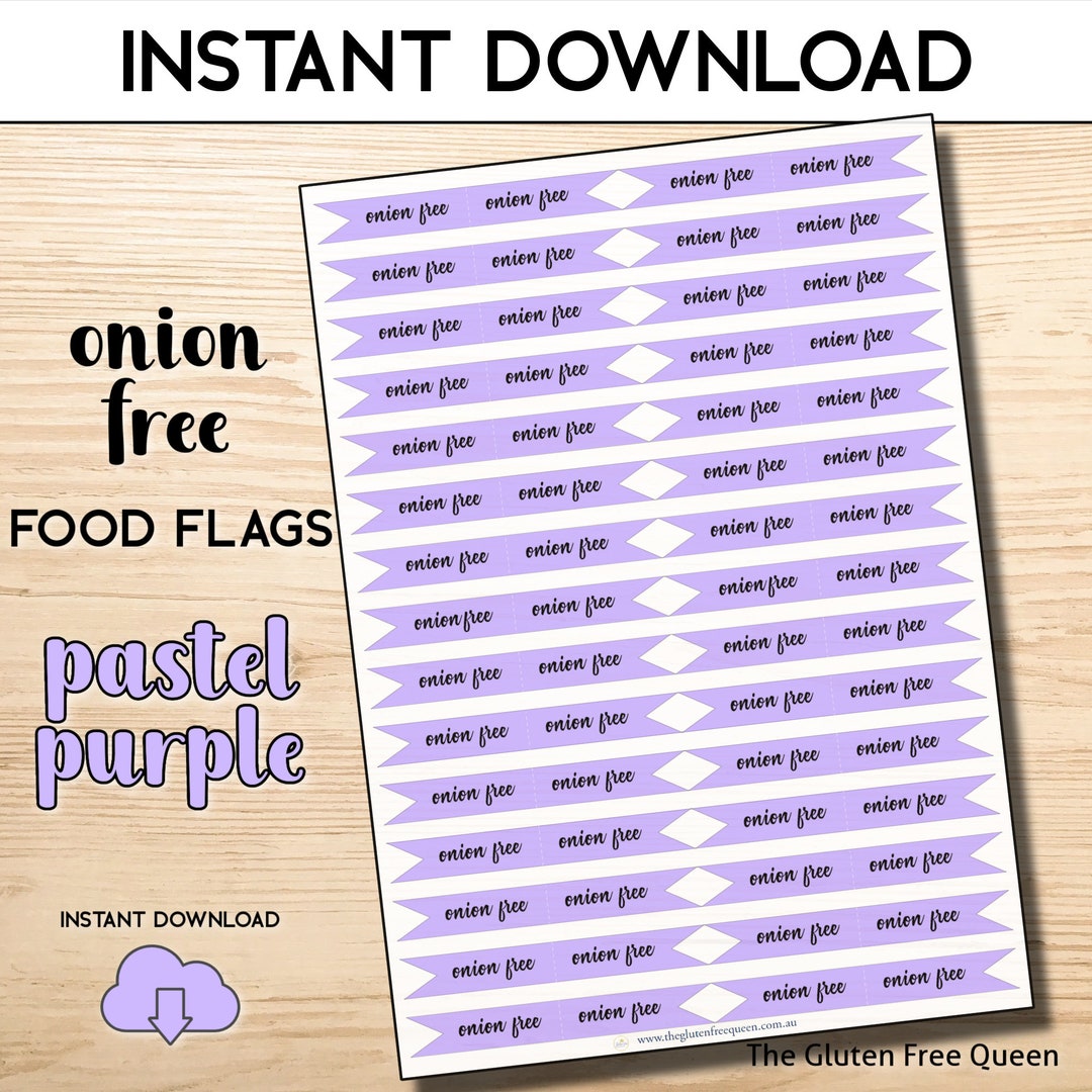 PRINTABLE Onion Free Flags, Onion Free Sign, Onion Allergy Pick, Onion ...