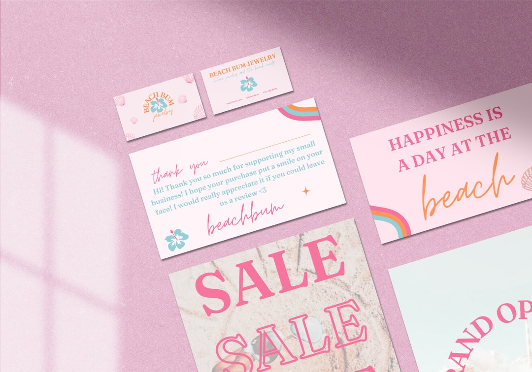 Beachy Brand Kit - Canva Editable Template - Etsy