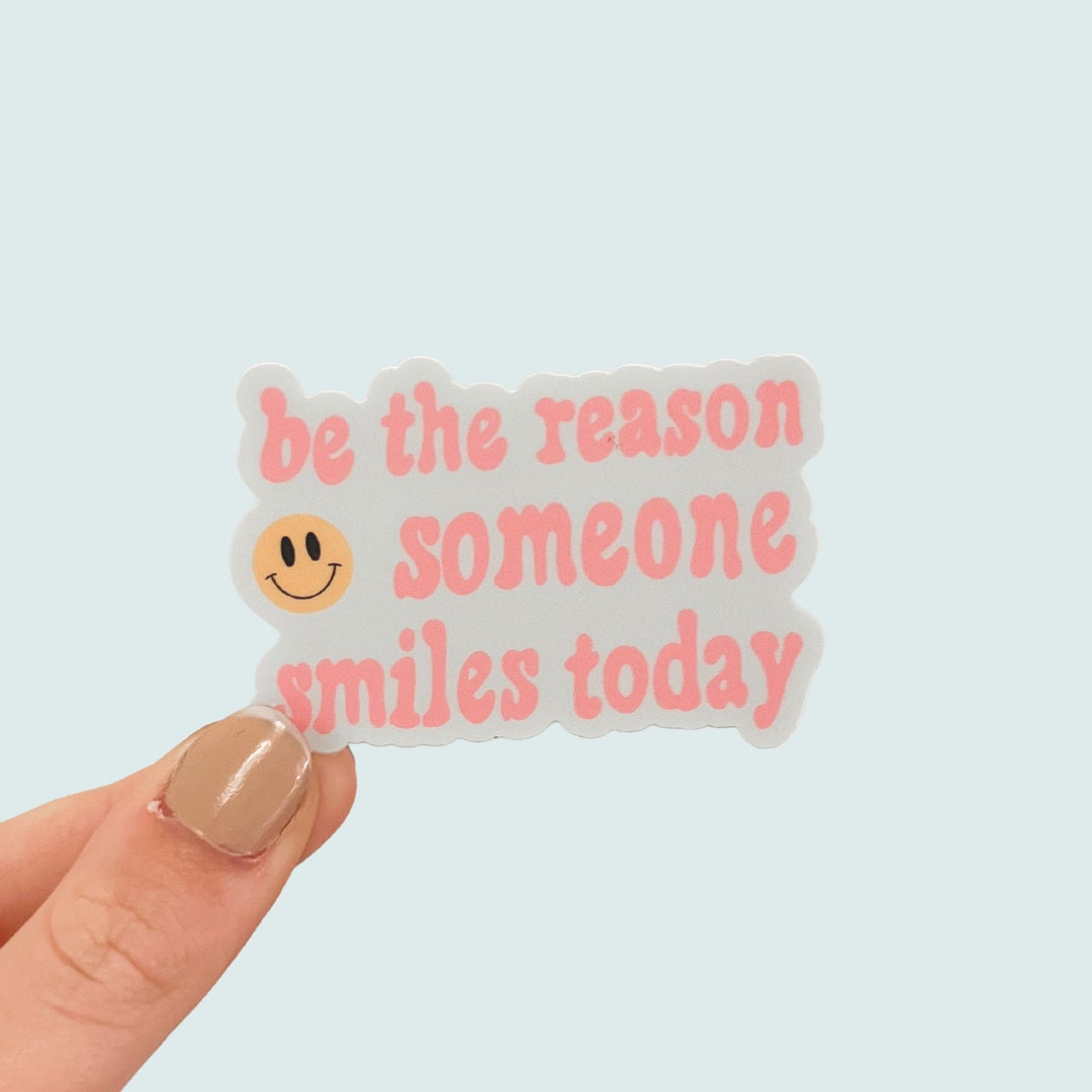 Smiley Face Sticker | Motivational Quote, Waterproof Vinyl - Etsy