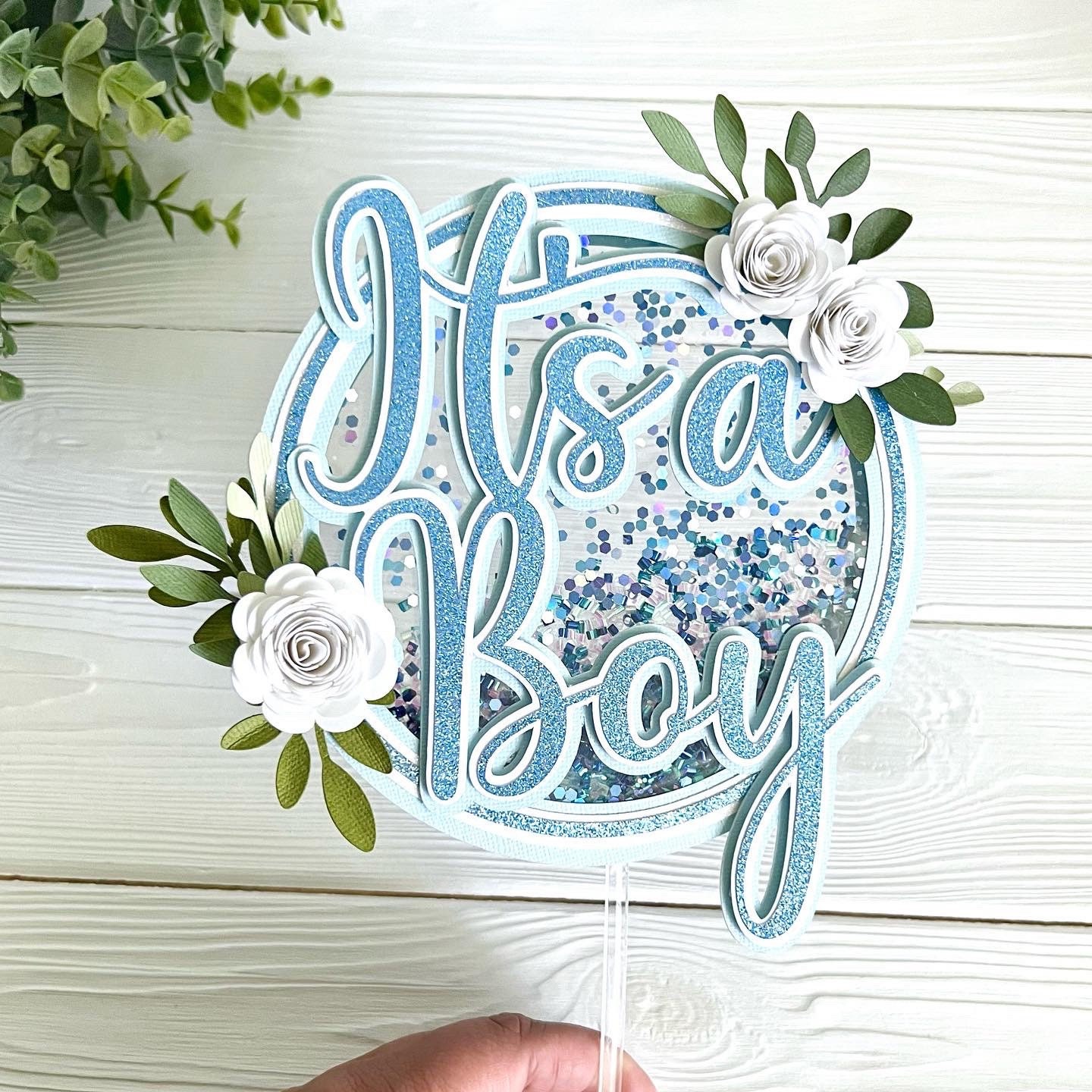 Baby Shower Cake Topper, It’s a Boy, Custom Baby Name Topper, Gender ...