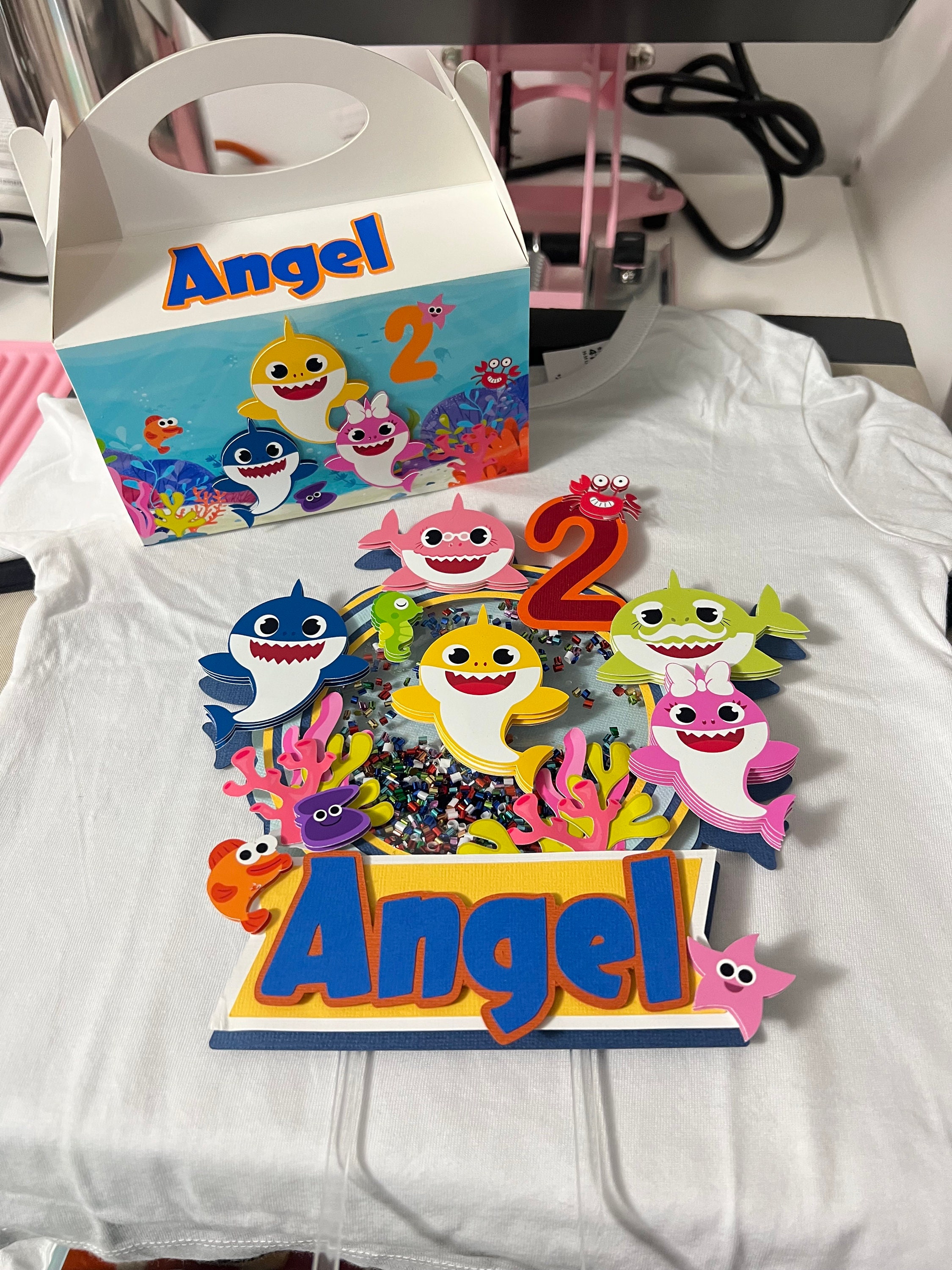 Babyshark Cake Topper, Babyshark Shaker Cake Topper, Birthday Cake ...