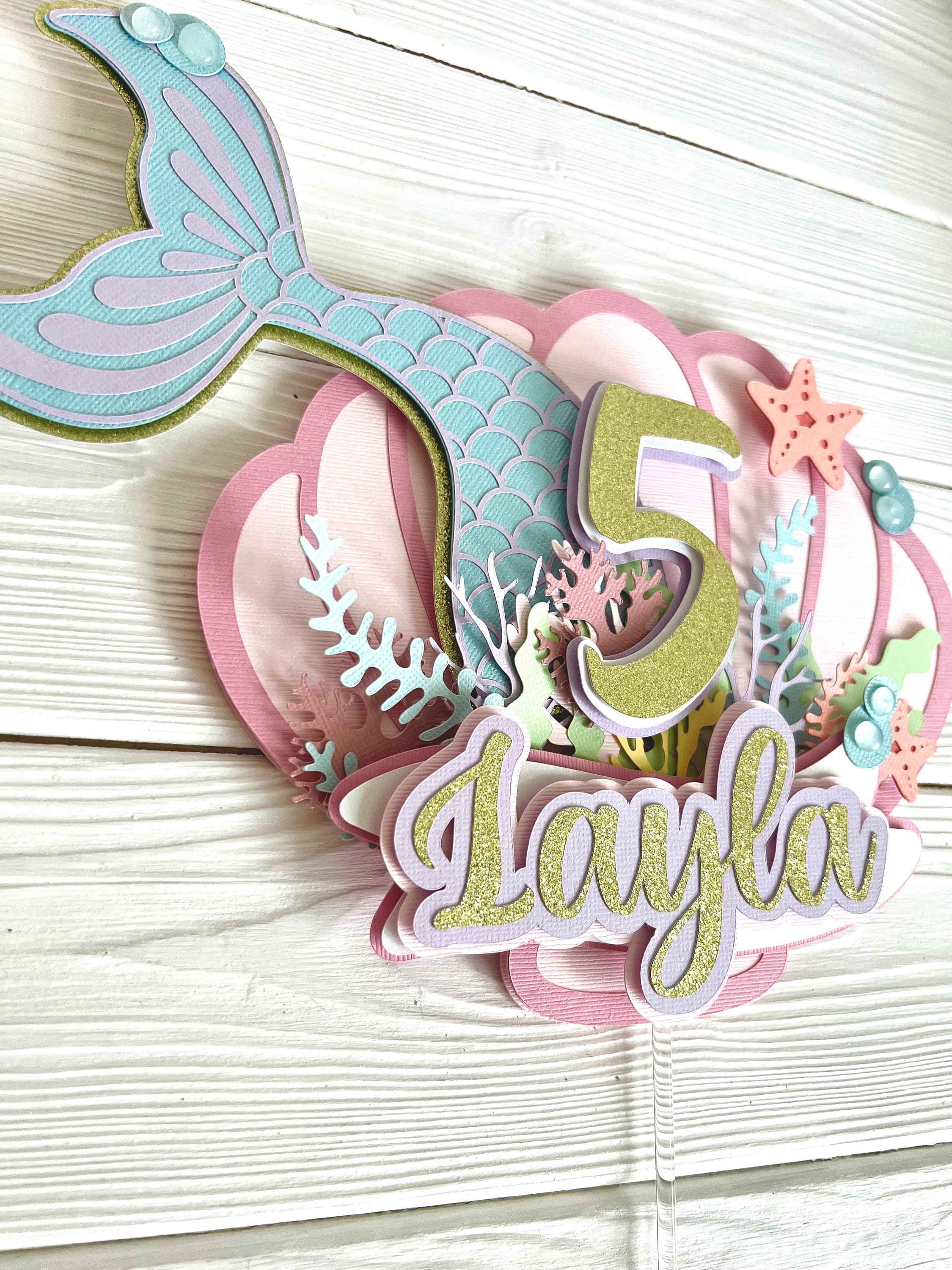 Mermaid Tail Cake Topper, Mermaid Topper, Custom Topper, Mermaid Theme ...